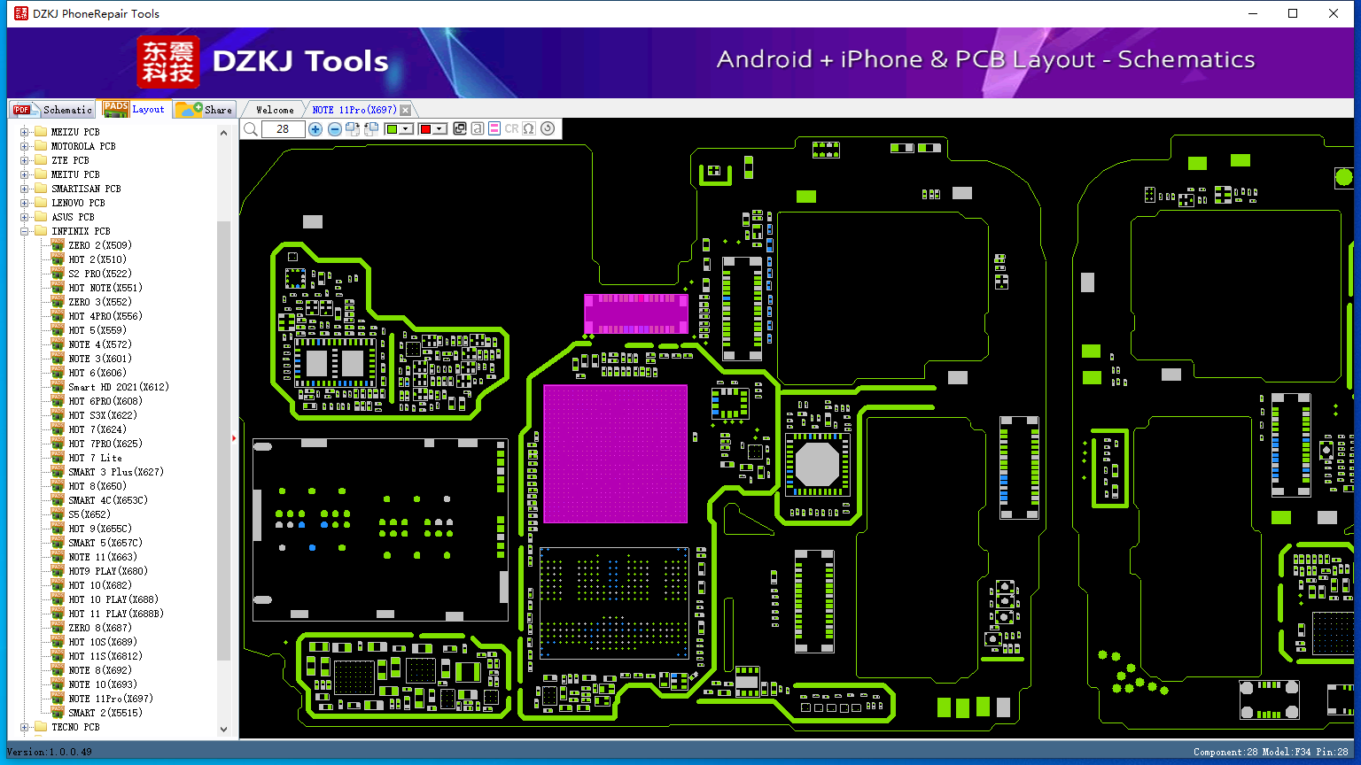 Update_LAYOUT_Infinix Note 11 Pro(X697)_bitmap - DZKJ Schematics & PCB Layout