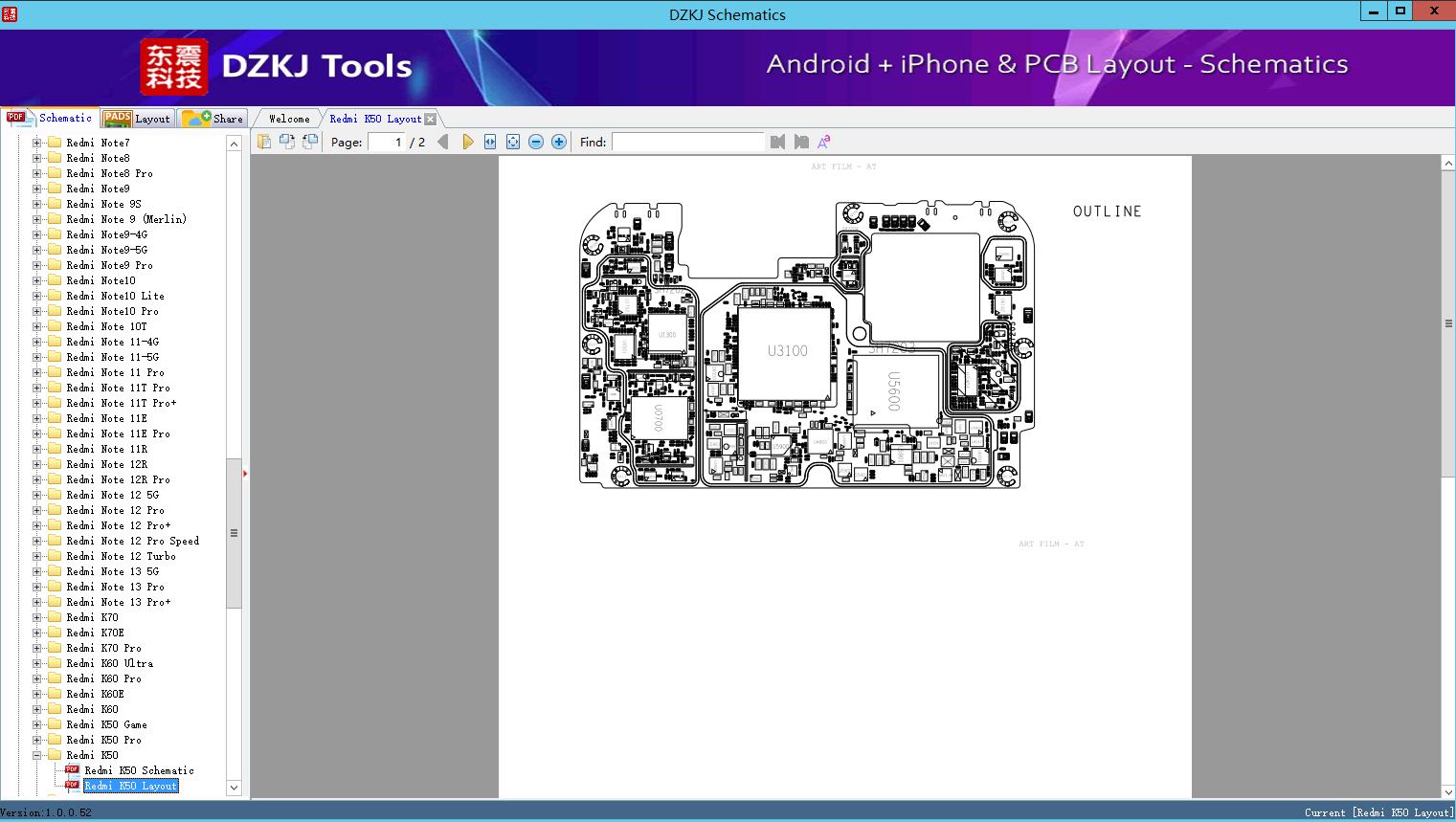 Redmi K50 Layout - Redmi K50 - XIAOMI Schematic - DZKJ Schematics & PCB ...