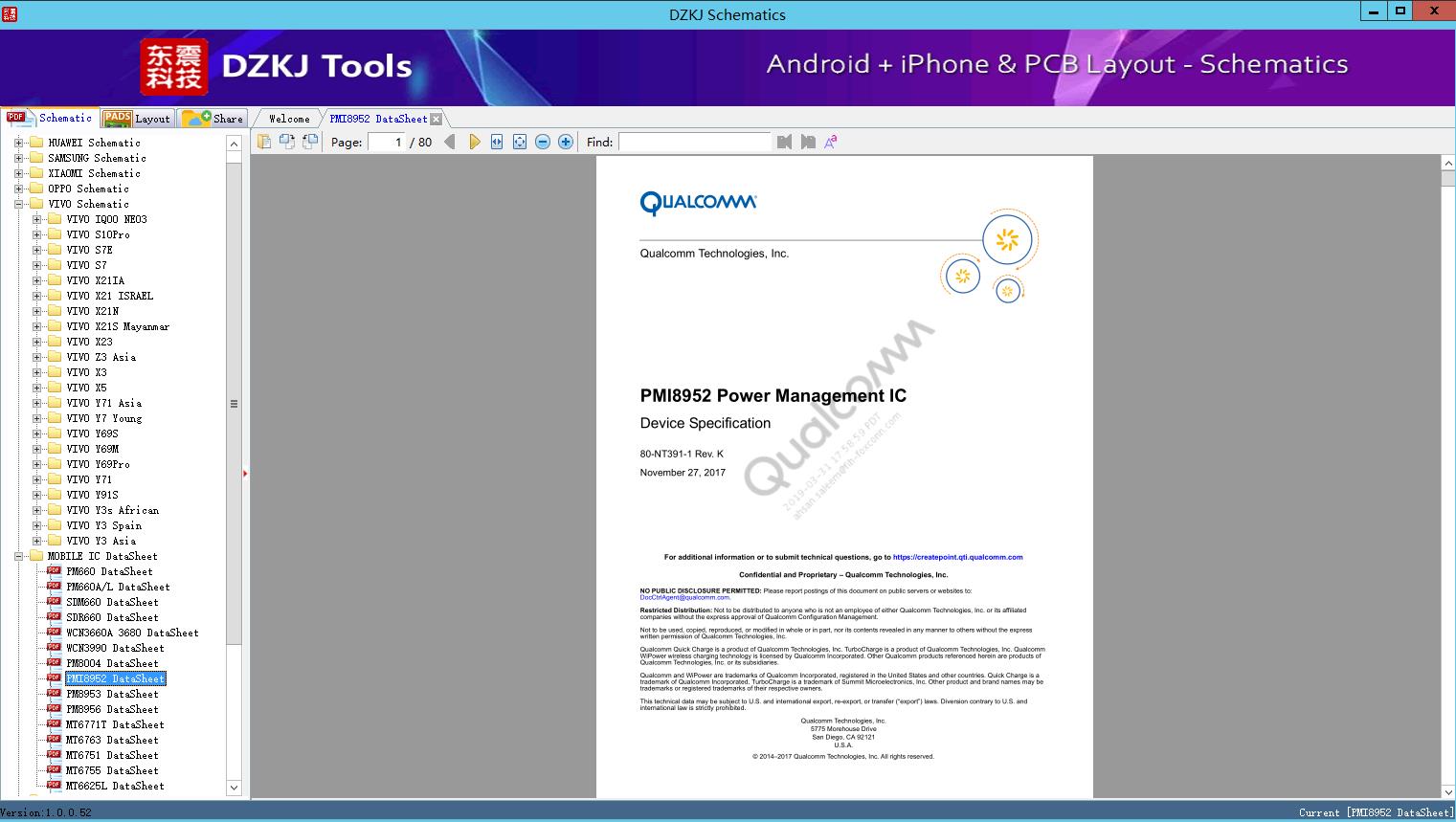 PMI8952 DataSheet - MOBILE IC DataSheet - DZKJ Schematics & PCB Layout