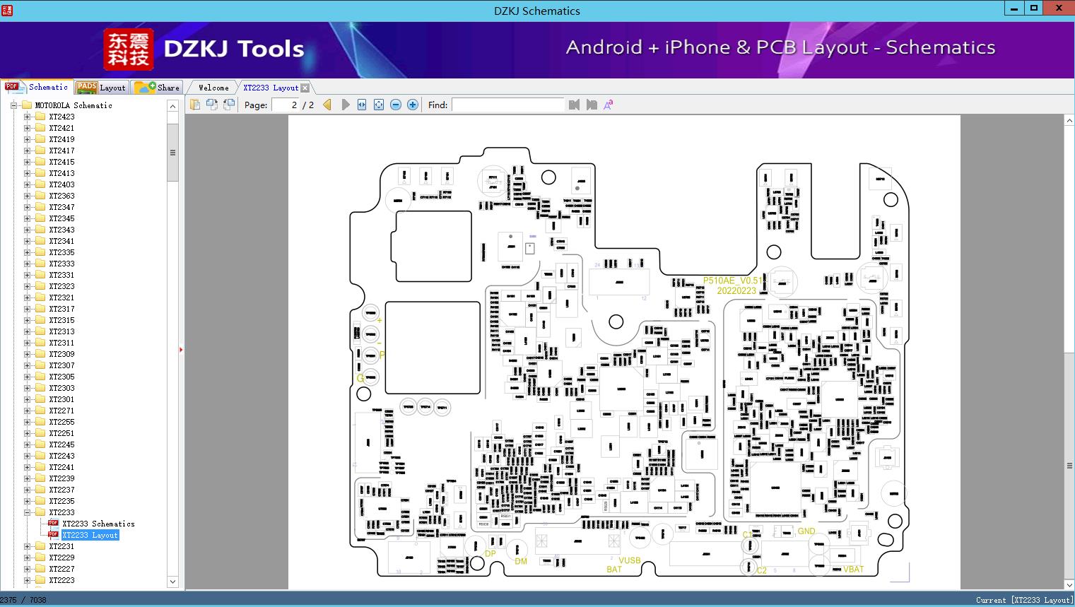 XT2233 Layout - XT2233 - MOTOROLA Schematic - DZKJ Schematics & PCB Layout
