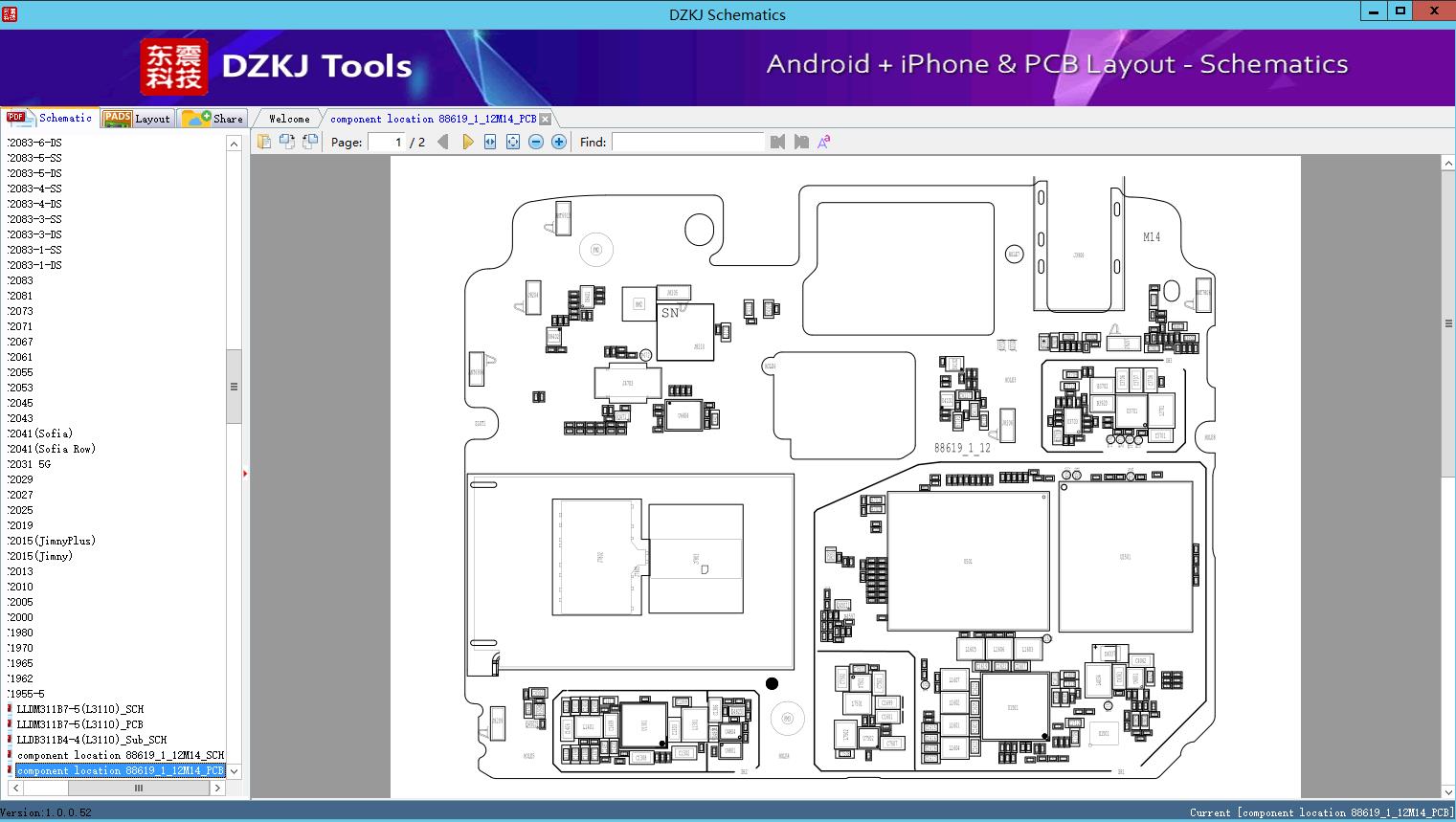 component location 88619_1_12M14_PCB - XT1955-5 - MOTOROLA Schematic ...
