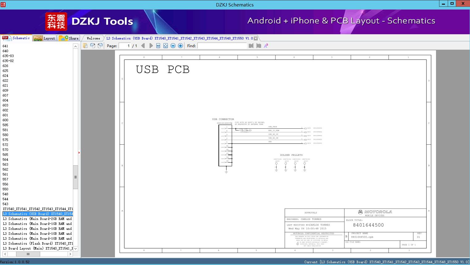 L3 Schematics (USB Board) XT1540_XT1541_XT1542_XT1543_XT1544_XT1548 ...