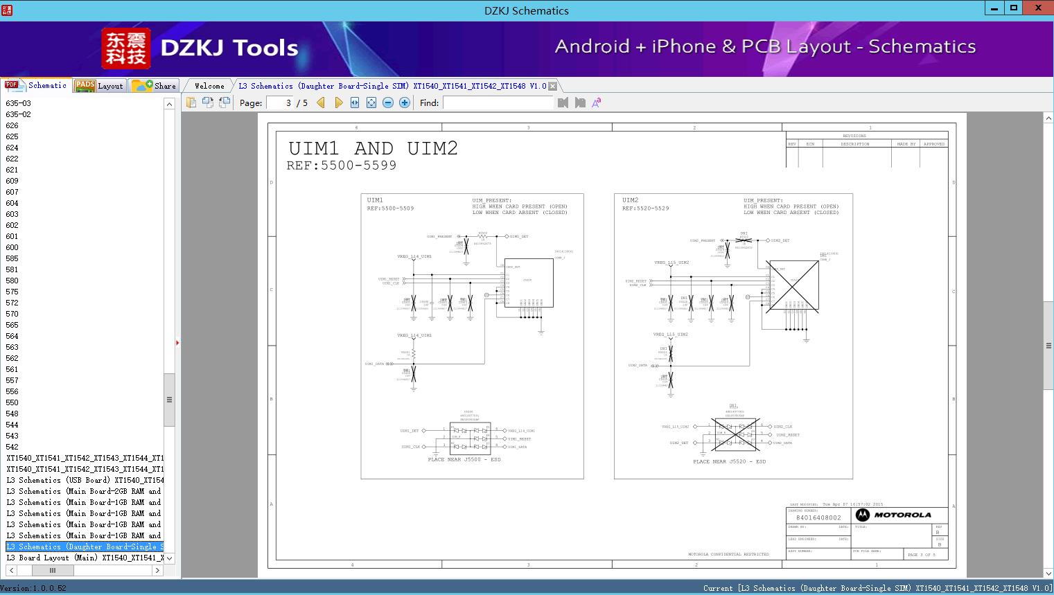 L3 Schematics (Daughter Board-Single SIM) XT1540_XT1541_XT1542_XT1548 ...