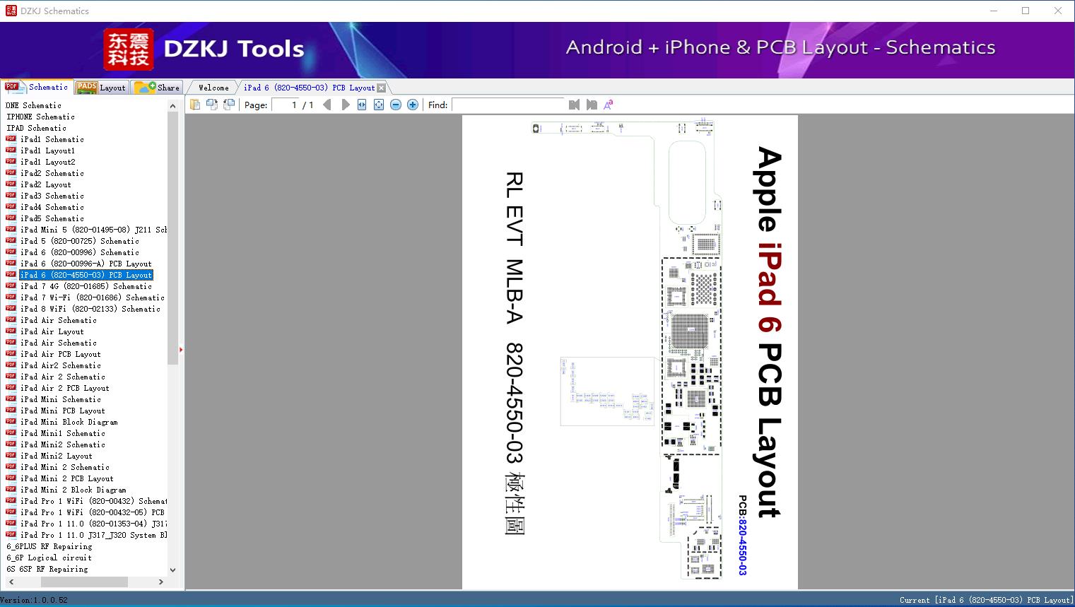 iPad 6 (820-4550-03) PCB Layout - IPAD Schematic - IPHONE Schematic ...