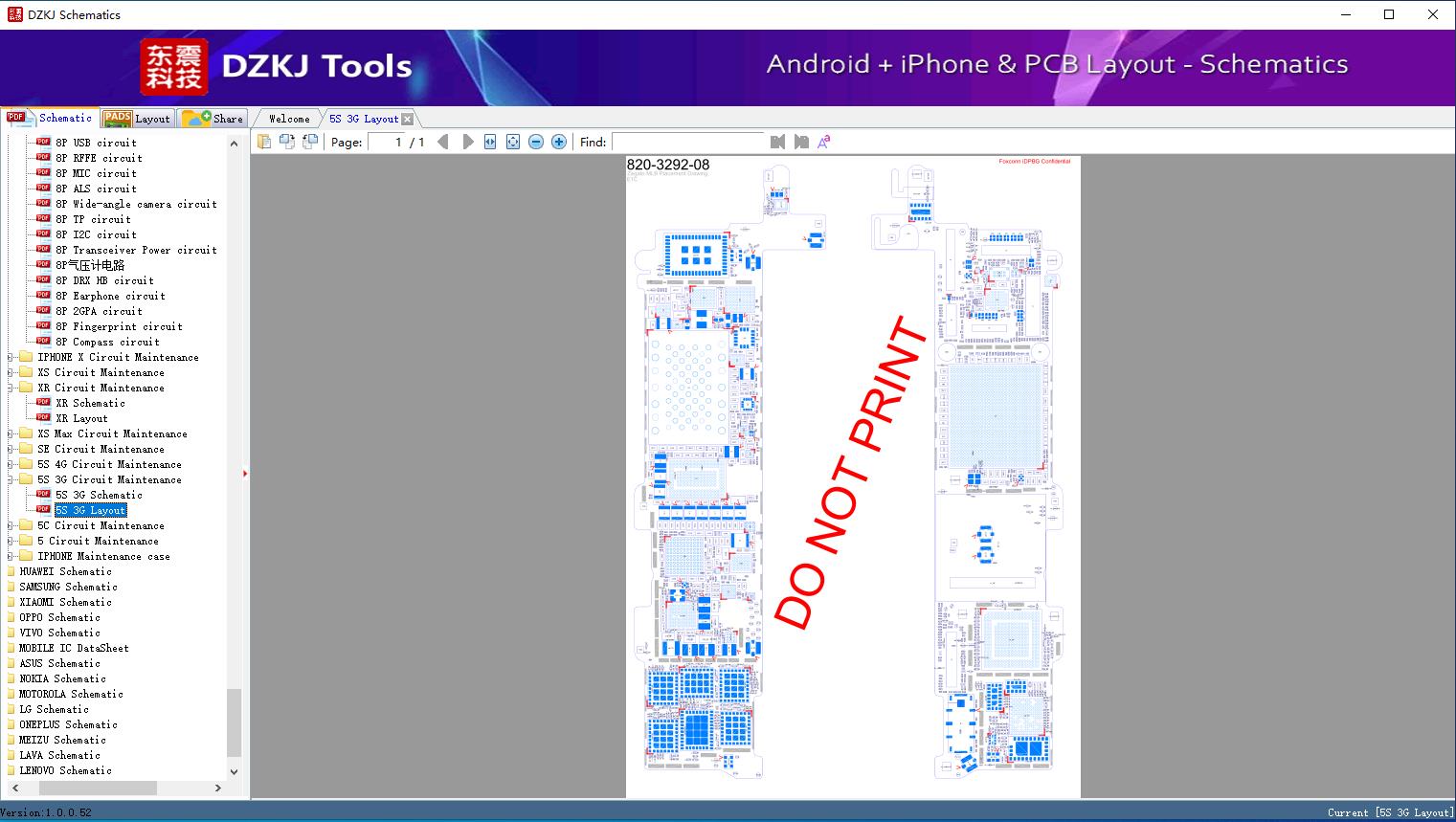 5S 3G Layout - 5S 3G Circuit Maintenance - IPHONE Schematic - DZKJ ...