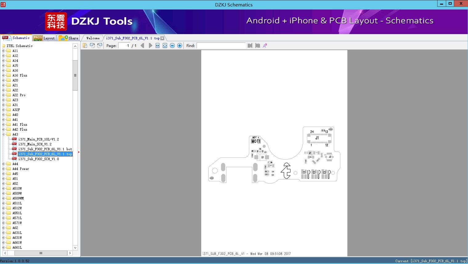 i371_Sub_F302_PCB_6L_V1.1 top - A43 - ITEL Schematic - DZKJ Schematics ...