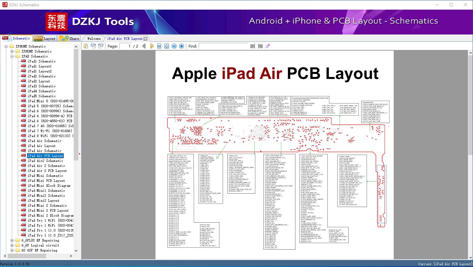iPad Air PCB Layout - IPAD Schematic - IPHONE Schematic - DZKJ ...