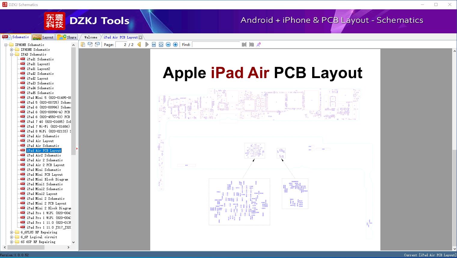 iPad Air PCB Layout - IPAD Schematic - IPHONE Schematic - DZKJ ...
