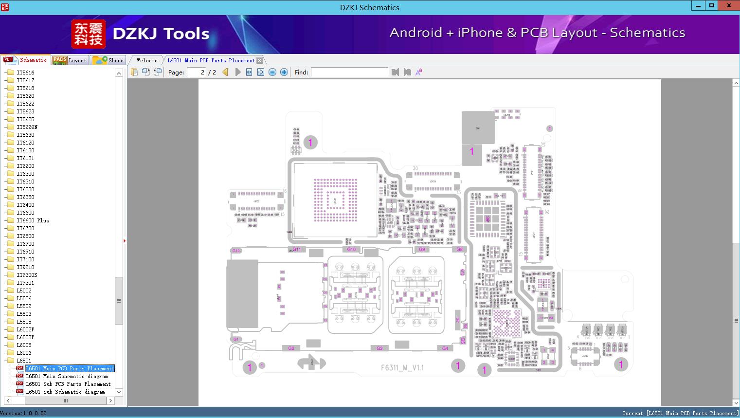 L6501 Main PCB Parts Placement - L6501 - ITEL Schematic - DZKJ ...