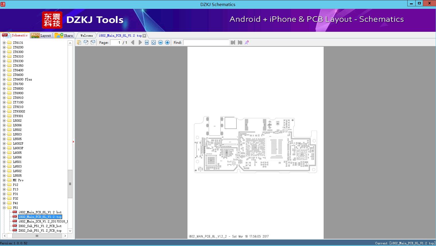 i802_Main_PCB_8L_V1.2 top - P51 - ITEL Schematic - DZKJ Schematics ...