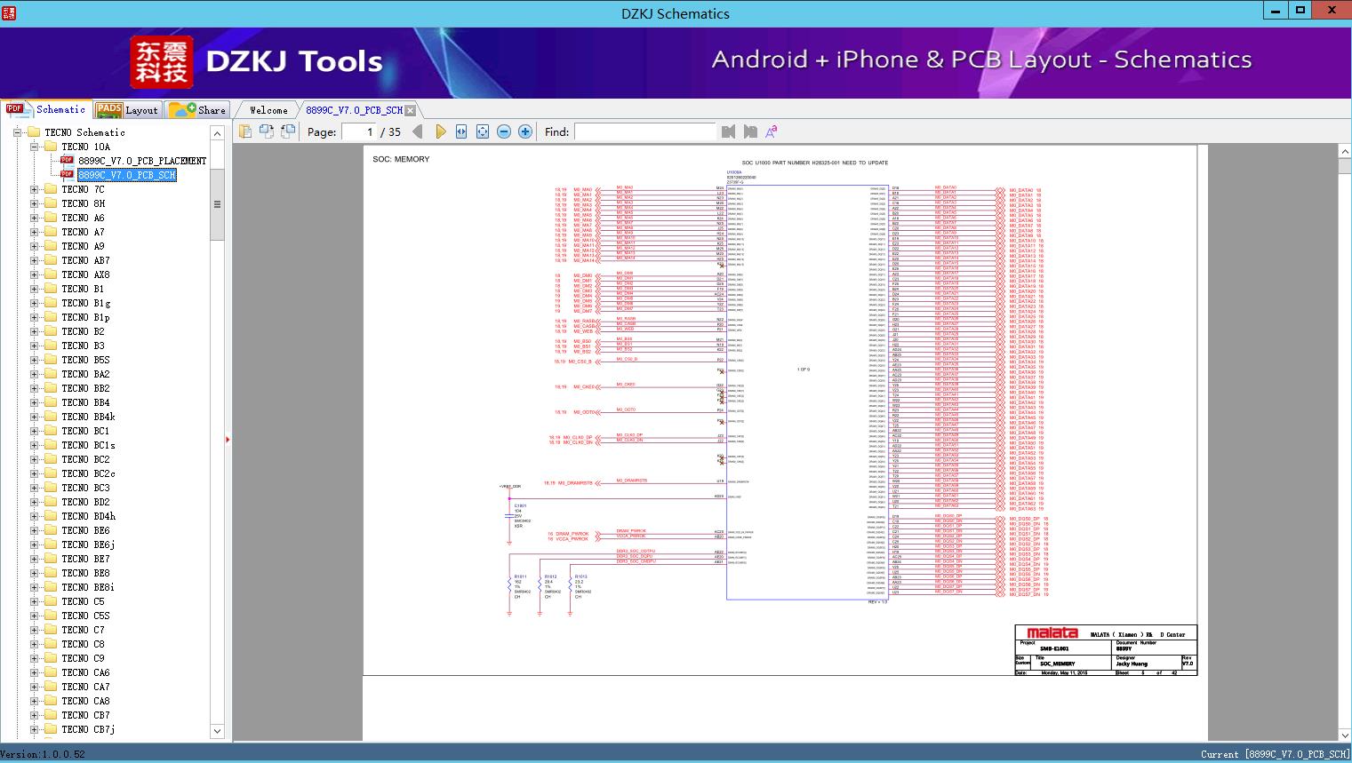 8899C_V7.0_PCB_SCH - TECNO 10A - TECNO Schematic - DZKJ Schematics & PCB Layout