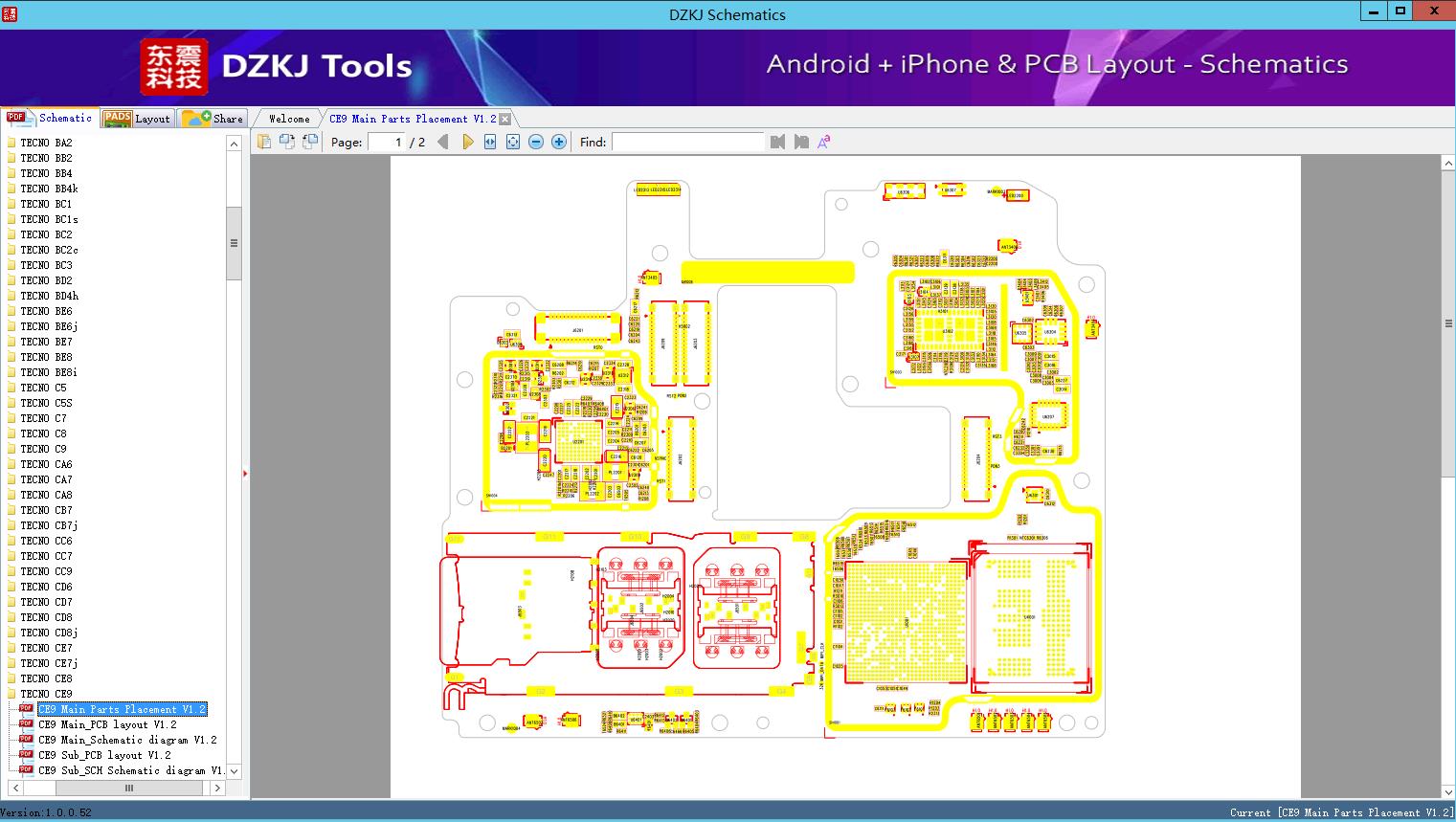 CE9 Main Parts Placement V1.2 - TECNO CE9 - TECNO Schematic - DZKJ ...