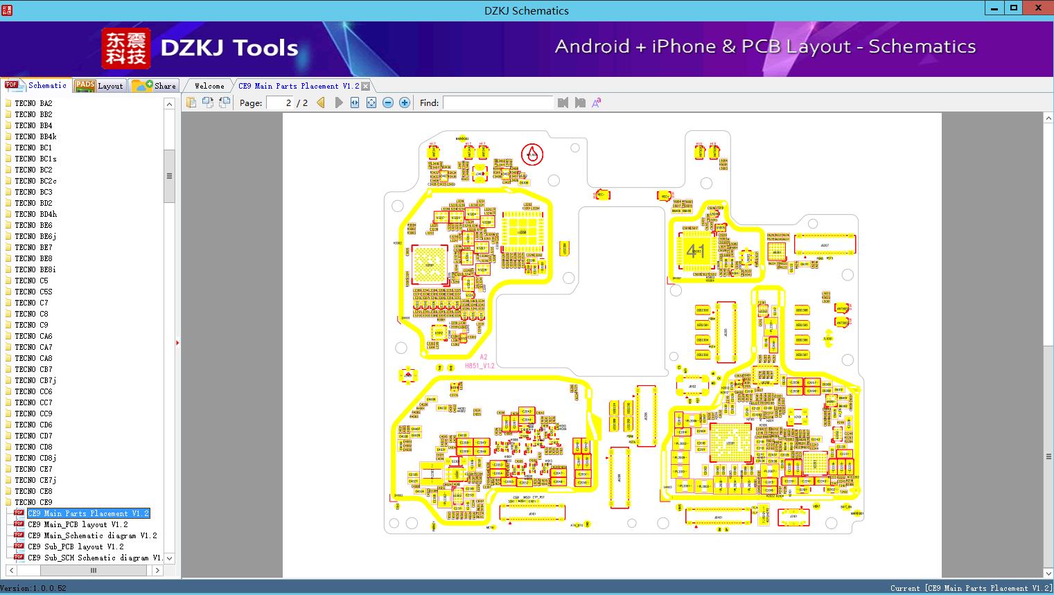 CE9 Main Parts Placement V1.2 - TECNO CE9 - TECNO Schematic - DZKJ ...