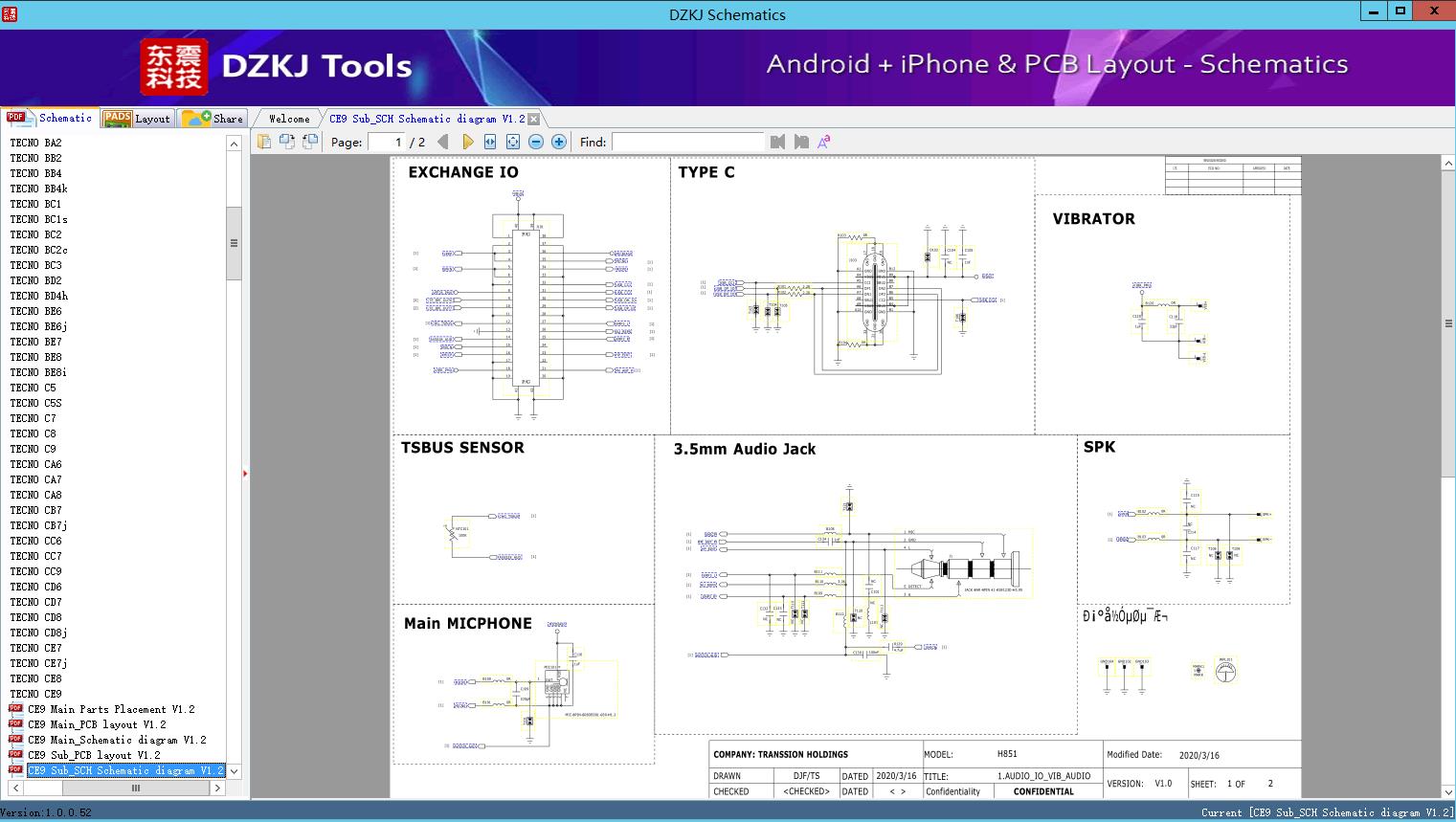 CE9 Sub_SCH Schematic diagram V1.2 - TECNO CE9 - TECNO Schematic - DZKJ ...