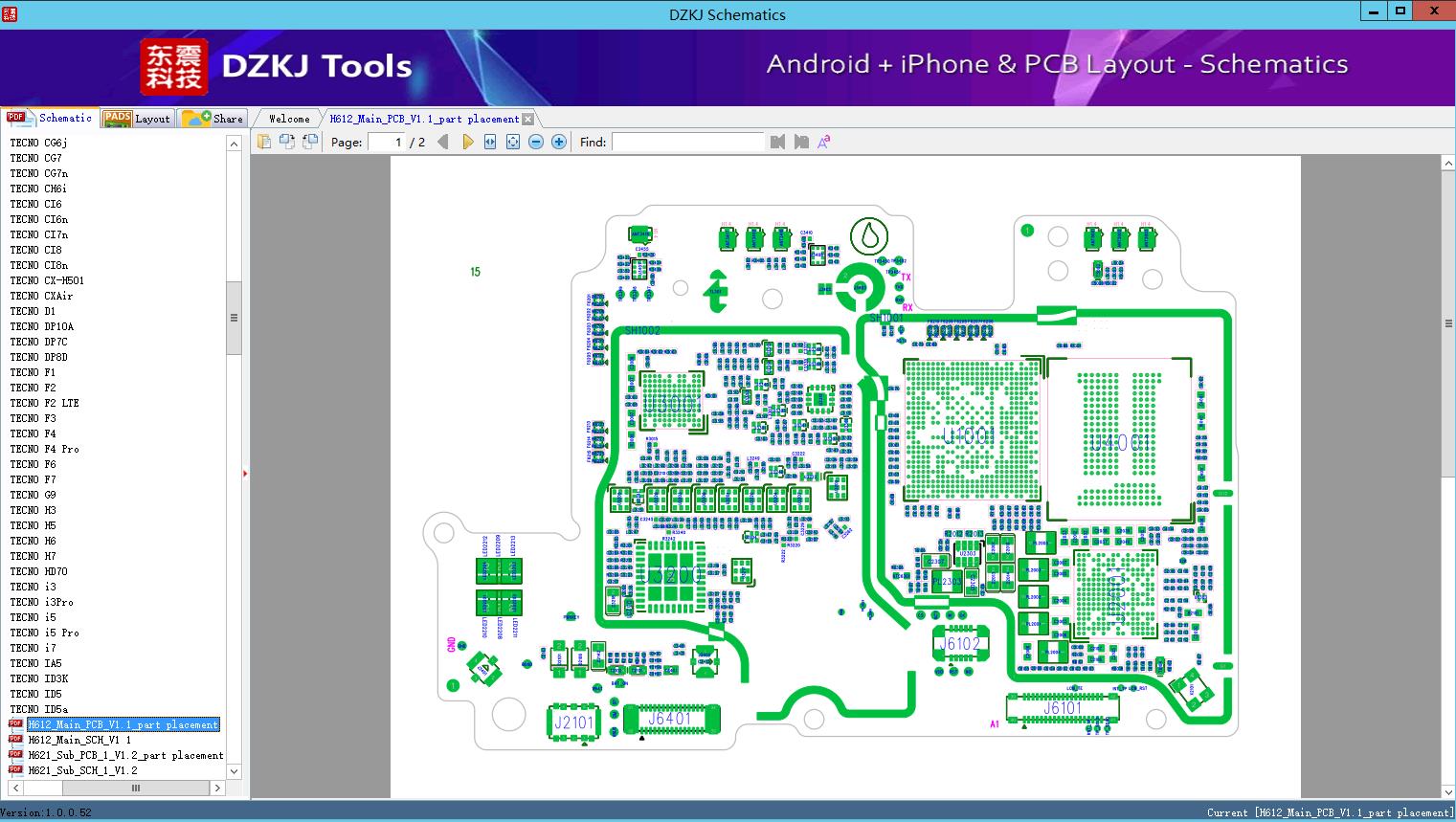 H612_Main_PCB_V1.1_part placement - TECNO ID5a - TECNO Schematic - DZKJ ...