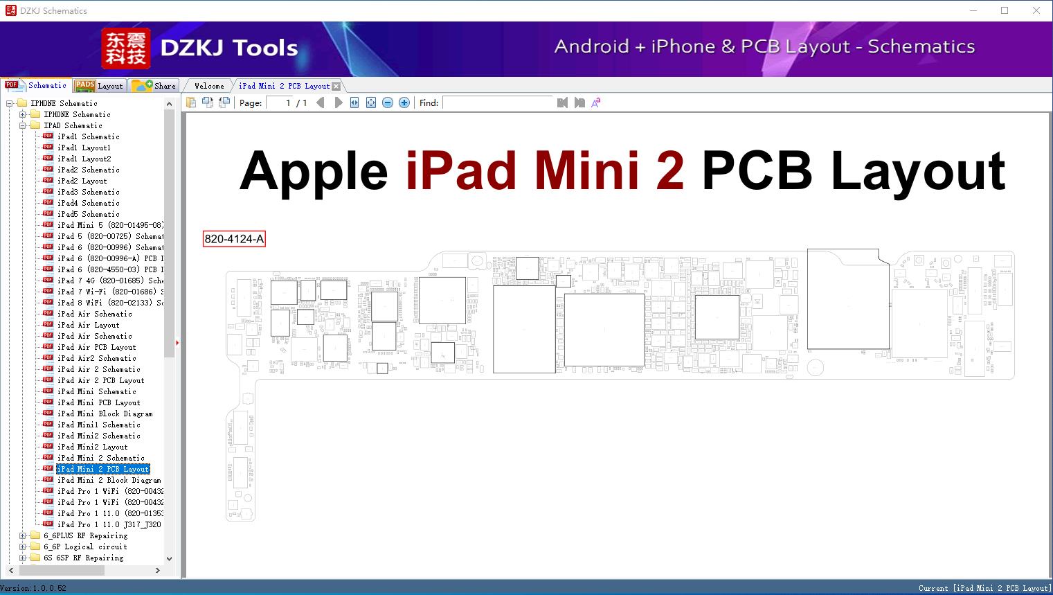 iPad Mini 2 PCB Layout - IPAD Schematic - IPHONE Schematic - DZKJ ...
