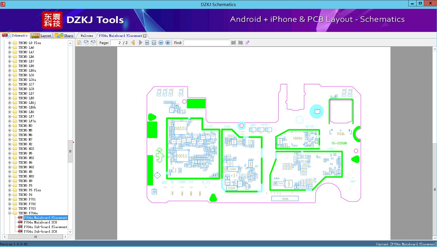 P704a Mainboard Placement - TECNO P704a - TECNO Schematic - DZKJ ...