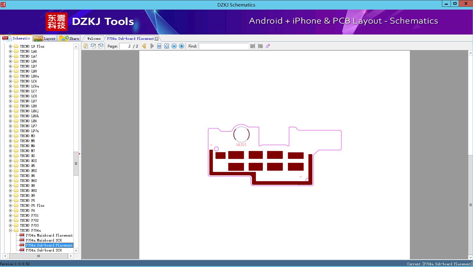 P704a Sub-board Placement - TECNO P704a - TECNO Schematic - DZKJ ...