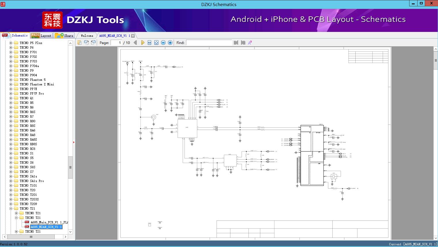 A685_MIAN_SCH_V1 1 - TECNO T21 - DZKJ Schematics & PCB Layout
