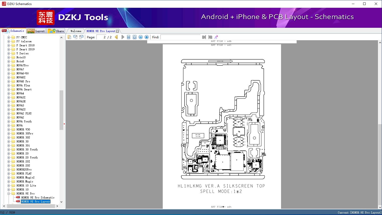 HONOR 9X Pro Layout - HONOR 9X Pro - HUAWEI Schematic - DZKJ Schematics ...